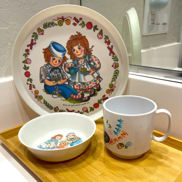 Dining | Vintage Raggedy Ann Andy 1969 Bobbs Merrill Company Oneida ...